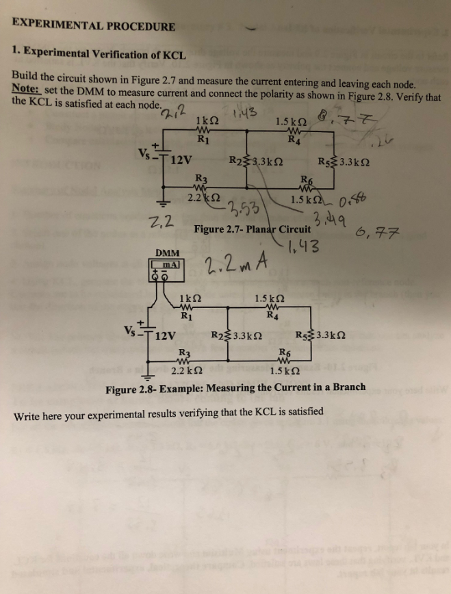 Solved EXPERIMENTAL PROCEDURE 1. Experimental Verification | Chegg.com