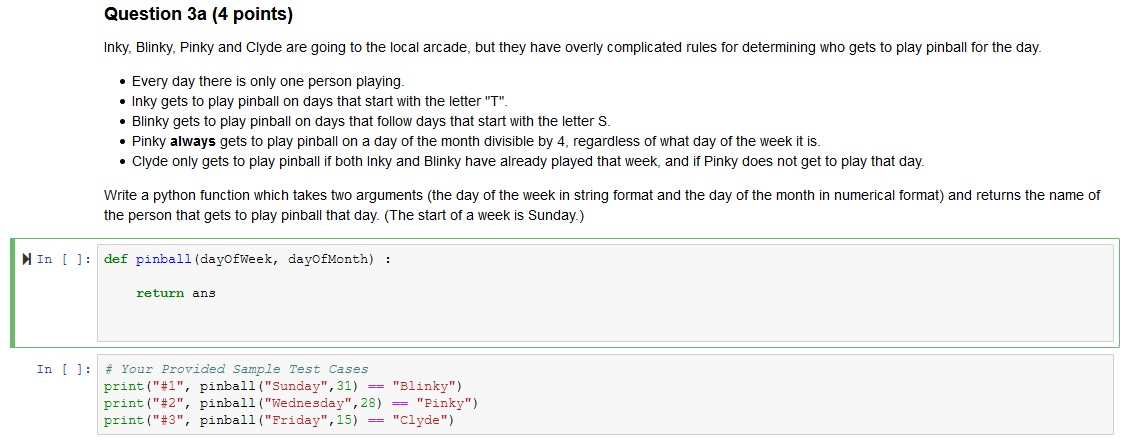 Solved Question 3a (4 points) Inky, Blinky, Pinky and Clyde | Chegg.com