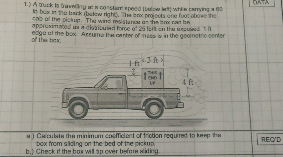 Solved the truck is travelling at a constant speed while | Chegg.com