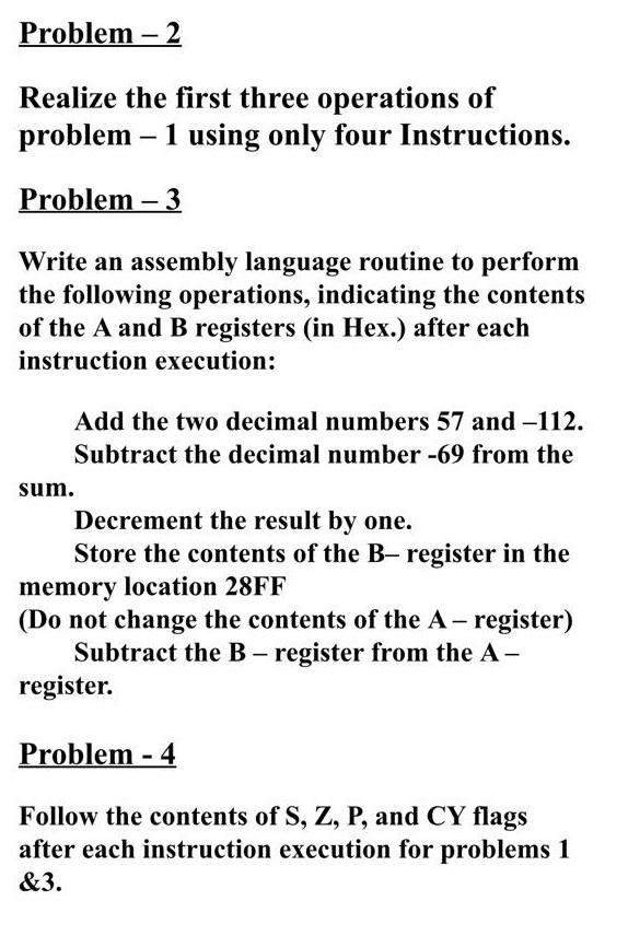 Problem 1 Write An Assembly Language Routine To 
