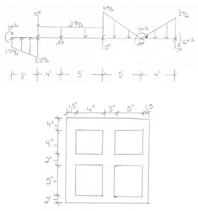 Solved A beam is loaded and has a cross-section as shown | Chegg.com