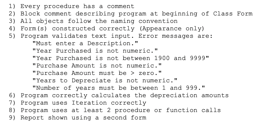 Solved Project3 Specifications: Depreciation to a Salvage | Chegg.com