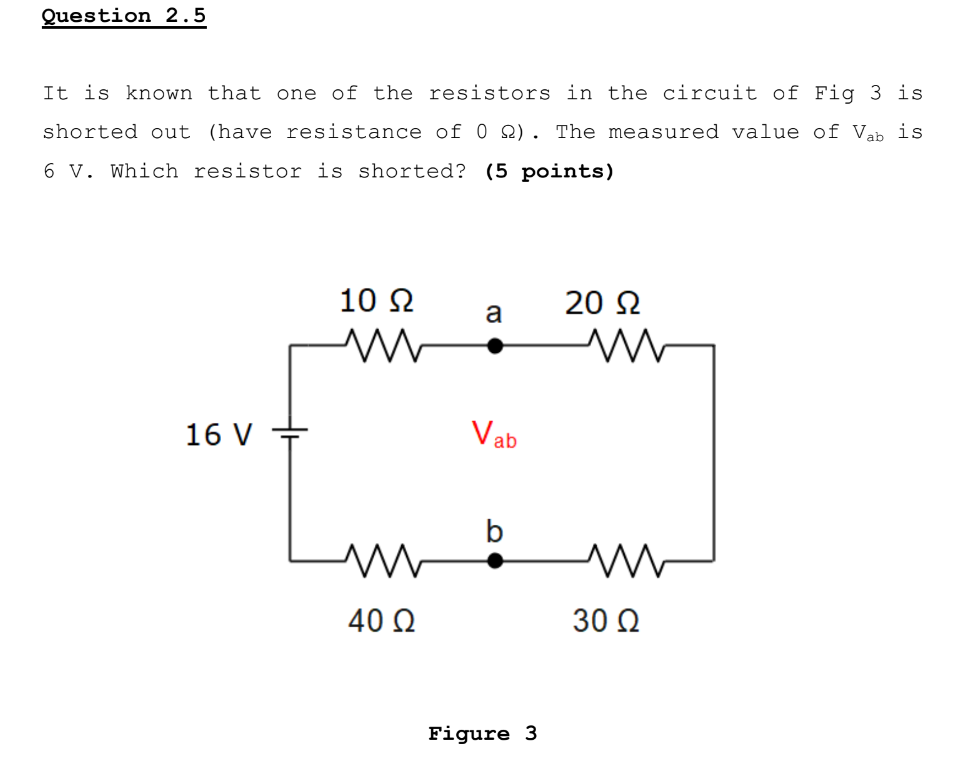 Solved It is known that one of the resistors in the circuit | Chegg.com