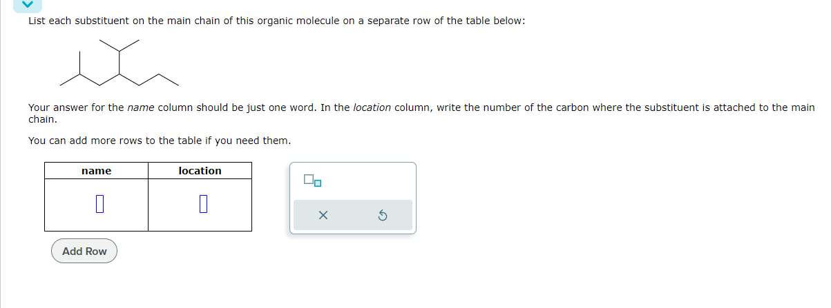 Solved List each substituent on the main chain of this | Chegg.com