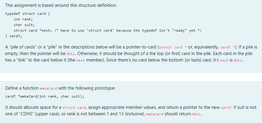 Solved This assignment is based around this structure | Chegg.com