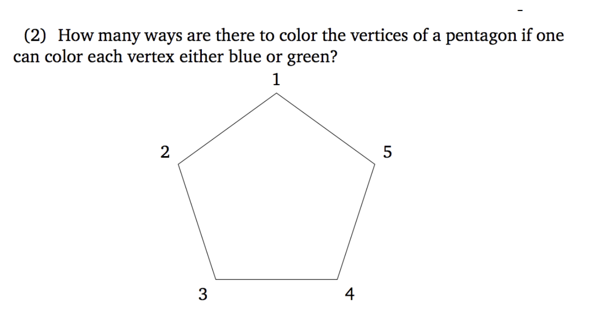 Solved (2) How many ways are there to color the vertices of | Chegg.com