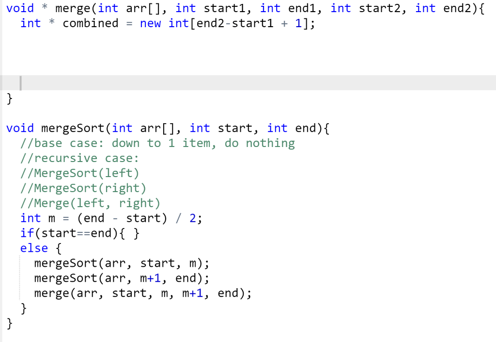 Solved Implement merge sort and merge #include | Chegg.com
