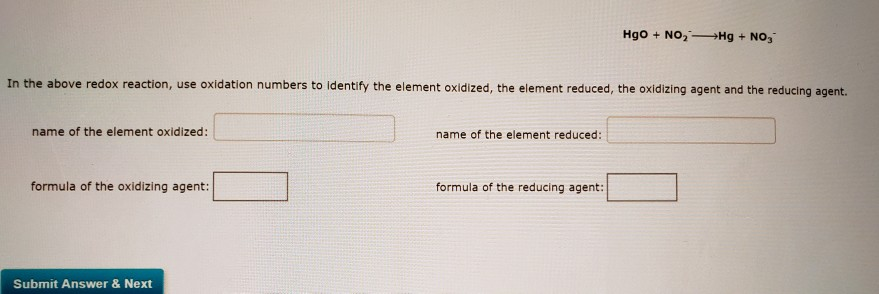 Solved HgO + NO, Hg + NO, In the above redox reaction, use | Chegg.com