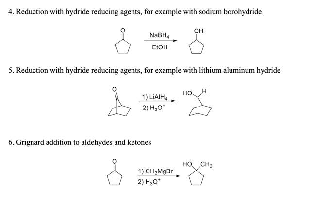 Solved 4. Reduction with hydride reducing agents, for | Chegg.com