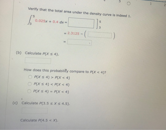 Solved Verify that the total area under the density curve is | Chegg.com