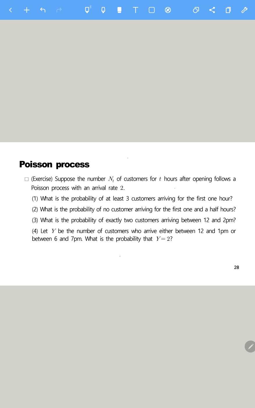 Solved Poisson process (Exercise) Suppose the number Nt of | Chegg.com