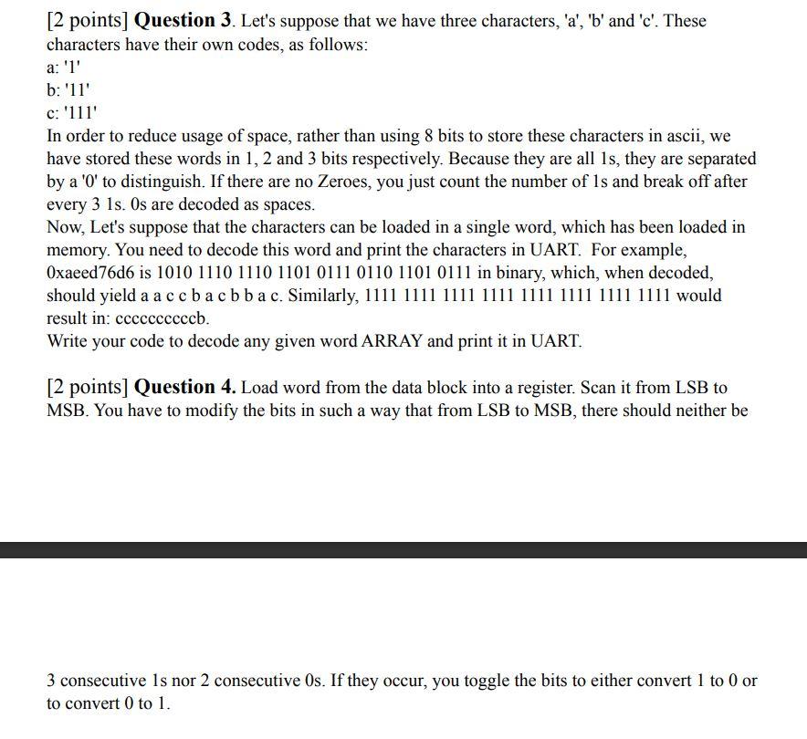 Solved [2 points] Question 3. Let's suppose that we have | Chegg.com