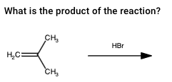 Solved What is the product of the reaction? CH, HBT H,CE CH, | Chegg.com