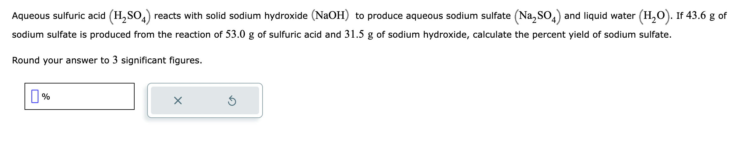 Solved Aqueous sulfuric acid (H2SO4) reacts with solid | Chegg.com