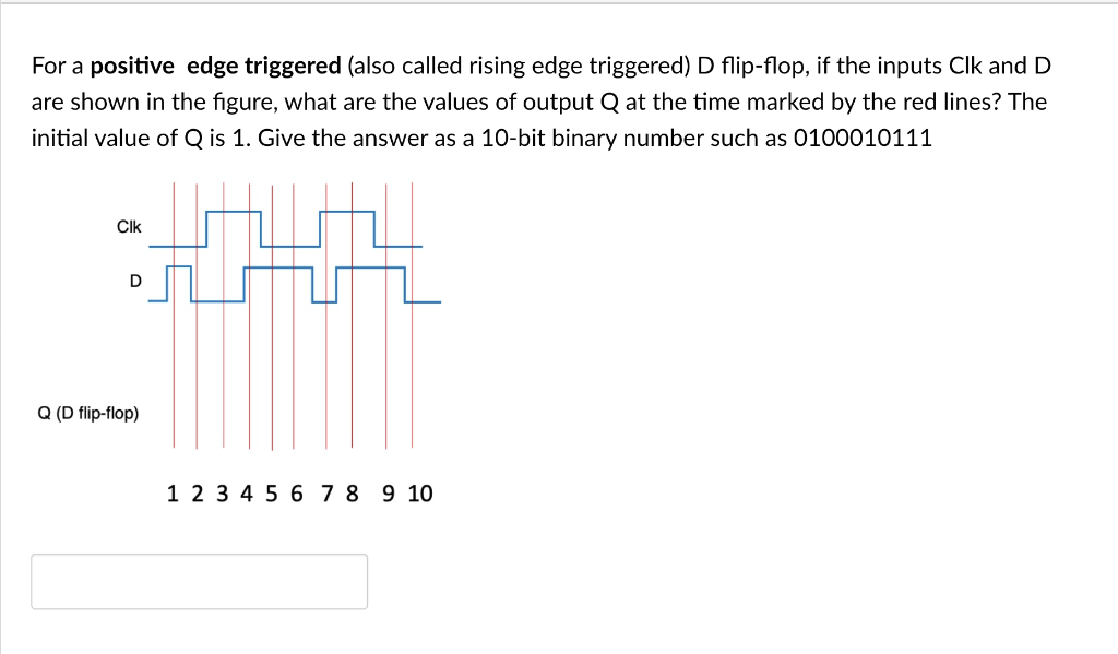 Solved For a positive edge triggered (also called rising | Chegg.com
