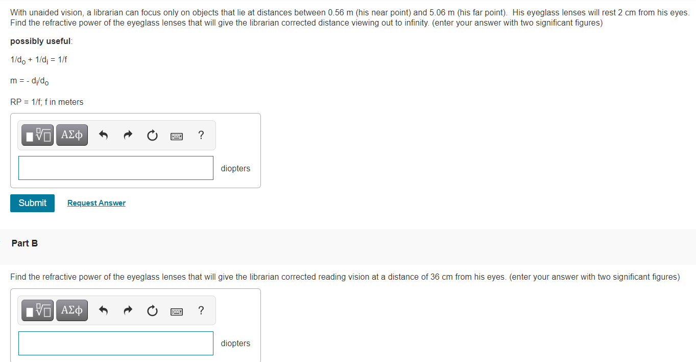 Solved With unaided vision, a librarian can focus only on | Chegg.com