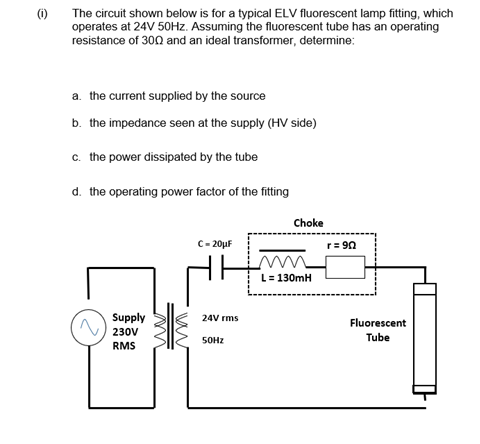 Solved The circuit shown below is for a typical ELV | Chegg.com