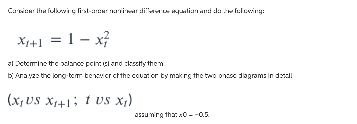 Solved Consider the following first-order nonlinear | Chegg.com