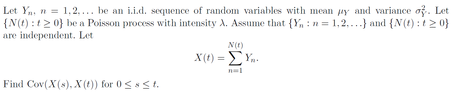 Solved Let Yn, n = 1, 2, ... be an i.i.d. sequence of random | Chegg.com