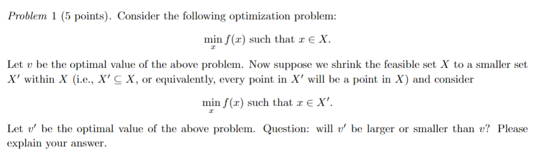 Solved Problem 1 (5 points). Consider the following | Chegg.com Solved Problem 1 (5 points). Consider the following | Chegg.com