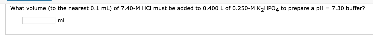 Solved What volume (to the nearest 0.1 mL) of 7.40-M HCI | Chegg.com