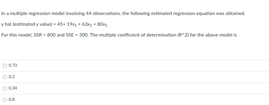 Solved In a multiple regression model involving 44 | Chegg.com
