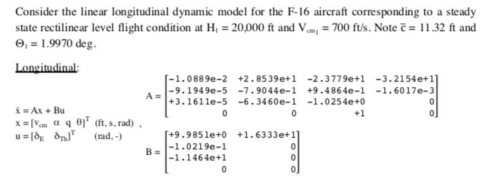 Consider the linear longitudinal dynamic model for | Chegg.com