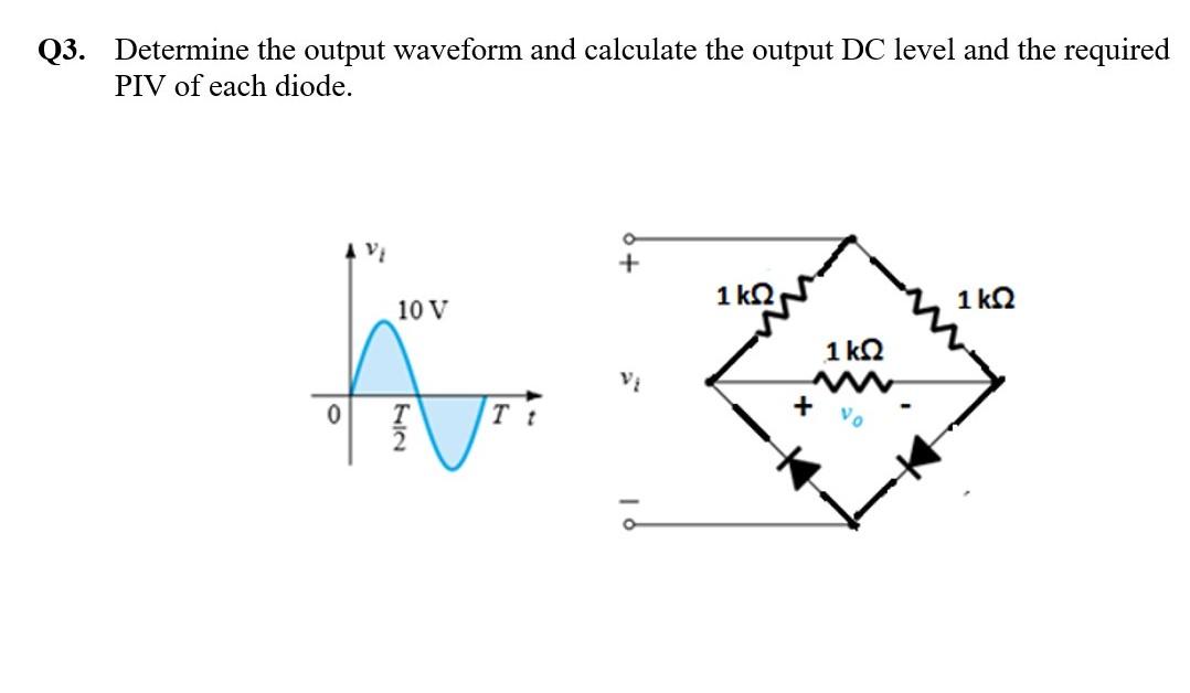 Solved Q3. Determine the output waveform and calculate the | Chegg.com