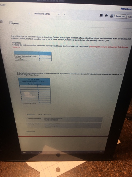 Solved SHN Intructions Save & Exit Subn 5. 125 points Joyce | Chegg.com