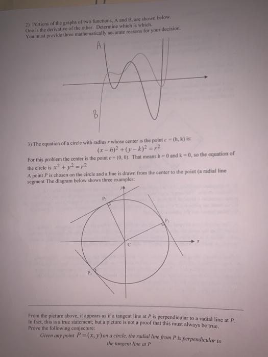 Solved 2) Portions of the graphs of two functions, A and B, | Chegg.com