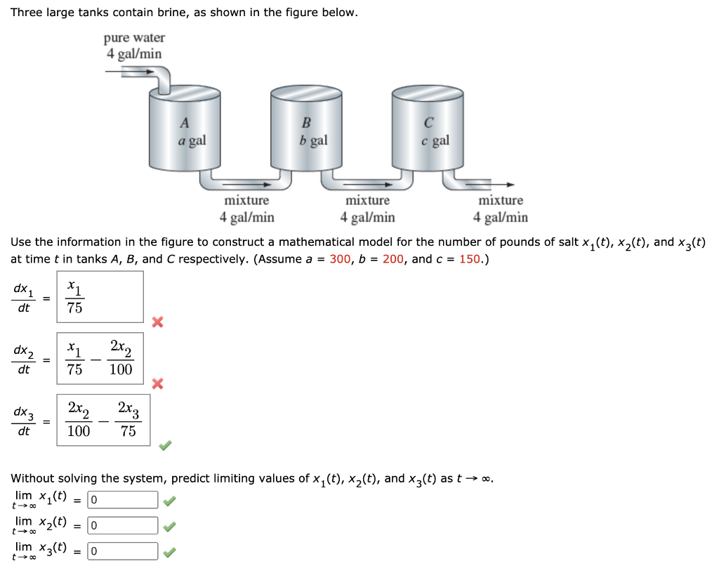 Solved Three large tanks contain brine, as shown in the | Chegg.com