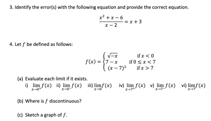 Solved 3. Identify the error(s) with the following equation | Chegg.com