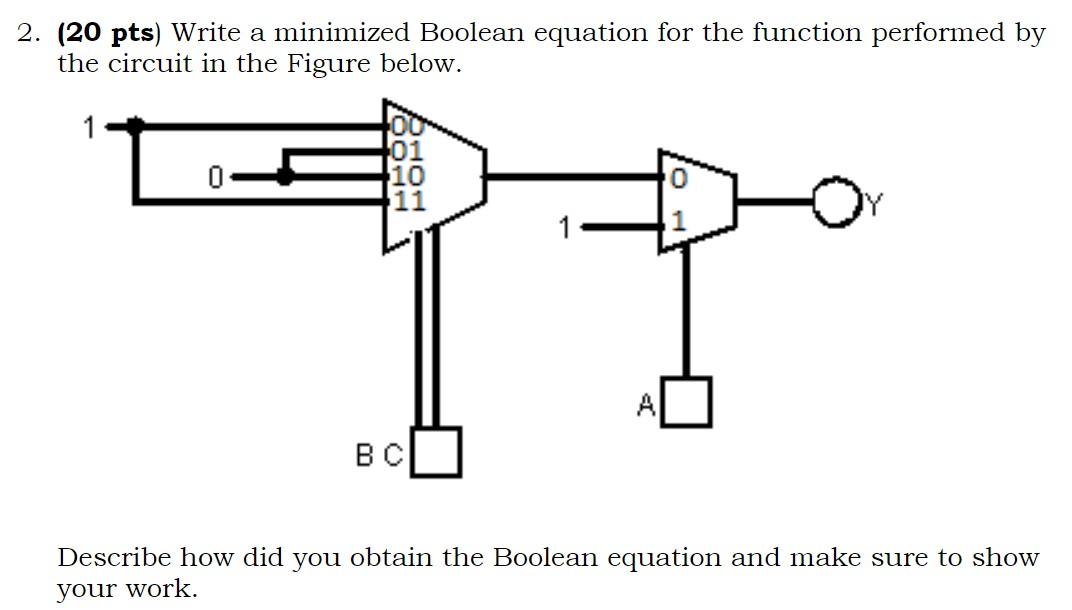 Solved 2 20 Pts Write A Minimized Boolean Equation For