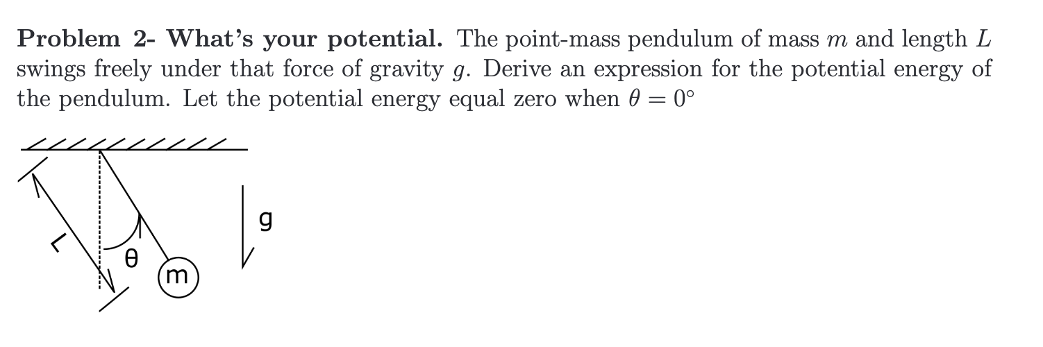 Solved Problem 2- What's your potential. The point-mass | Chegg.com