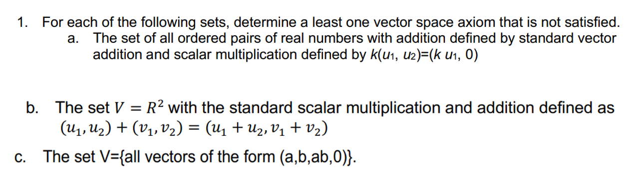 Solved 1. For each of the following sets, determine a least | Chegg.com