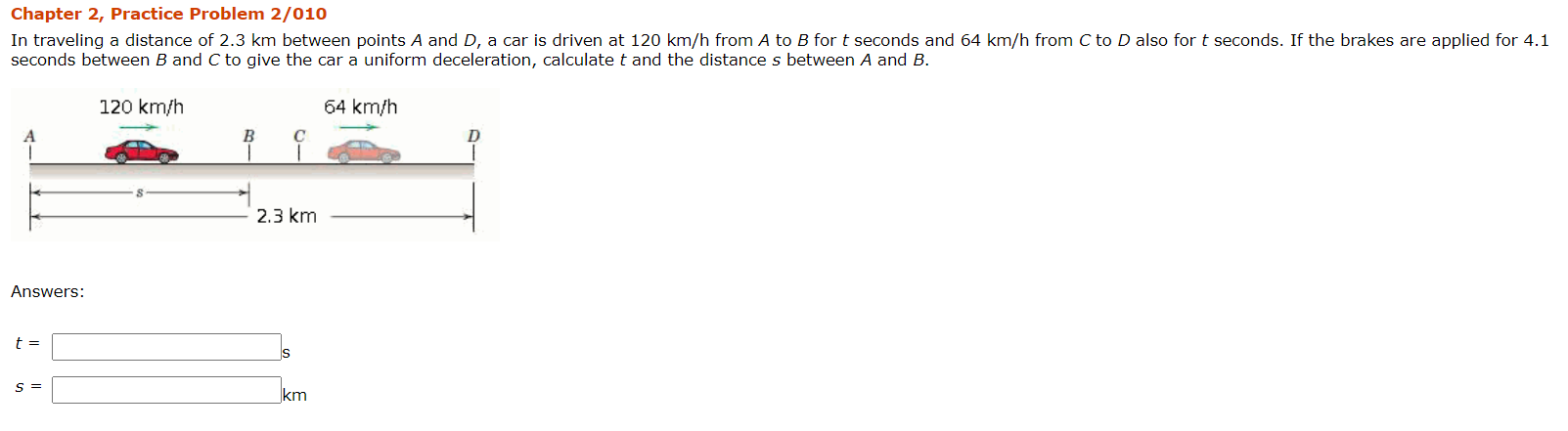 Solved Chapter 2, Practice Problem 2/010 In traveling a | Chegg.com