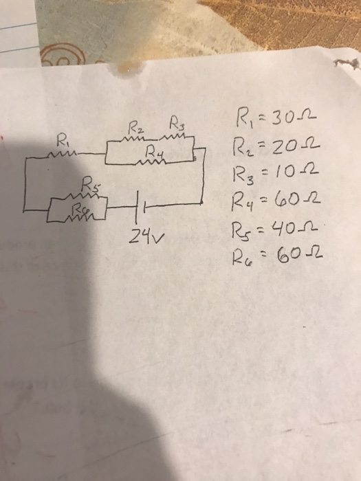 Solved The voltage across each resistor and the current | Chegg.com