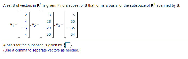 Solved A set S of vectors in R4 is given. Find a subset of S | Chegg.com
