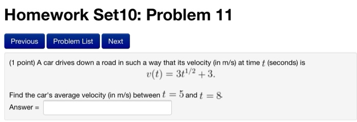 Solved Homework Set10: Problem 11 Previous Problem List Next | Chegg.com