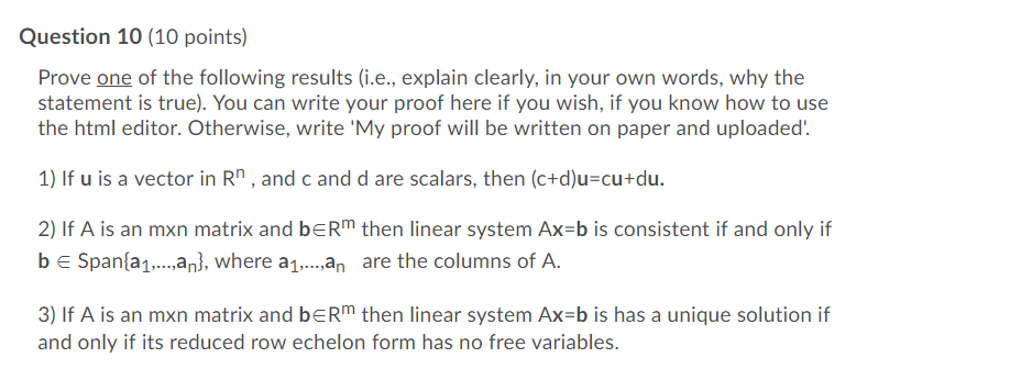 Solved its (sample homework) math problem for linear | Chegg.com