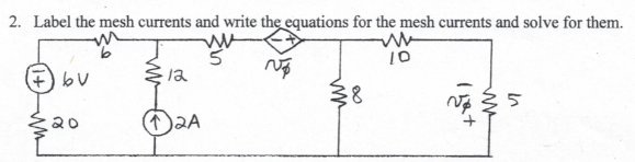Solved 2. Label the mesh currents and write the equations | Chegg.com