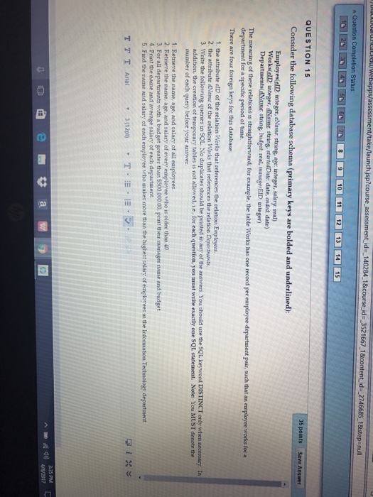 Solved Consider the following database schema (primary keys | Chegg.com