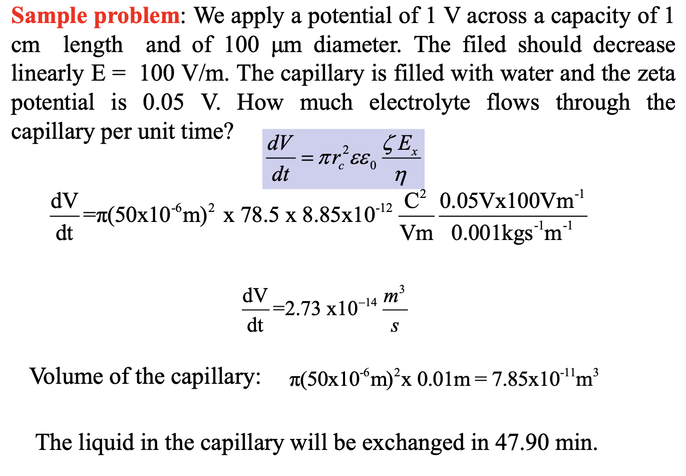 Solved Sample problem: We apply a potential of 1 V across a | Chegg.com