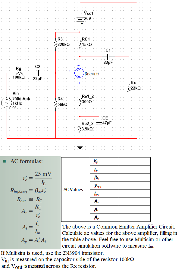 [Solved]: AC formulas: [ begin{aligned} r_{e}^{ prime}
