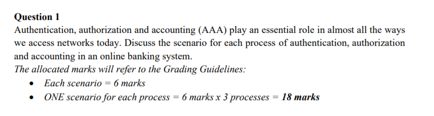 Solved Question 1 Authentication, authorization and | Chegg.com