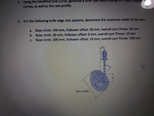 Solved Using the Modified Sine Curve, genératě à RFRF Cam | Chegg.com