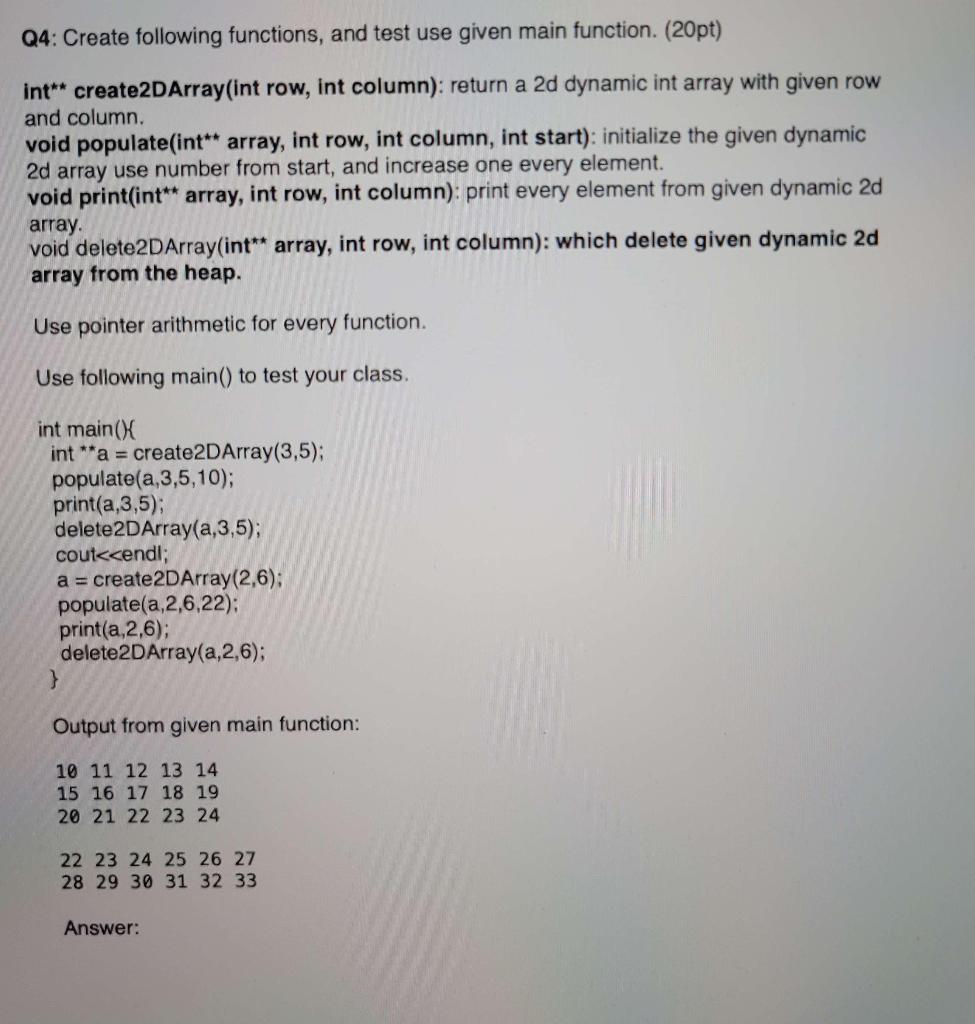 Solved Q4: Create following functions, and test use given | Chegg.com