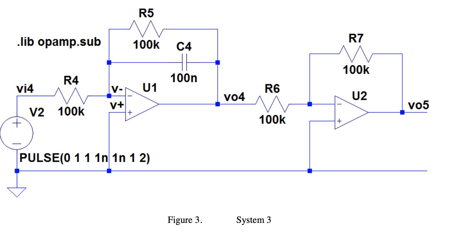 Solved Plot step and impulse response of both vo4 and vo5 in | Chegg.com