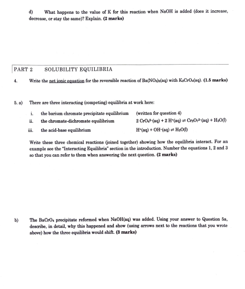 Solved PART 1 SOME SIMPLE REVERSABLE REACTIONS Table 1 (13 | Chegg.com