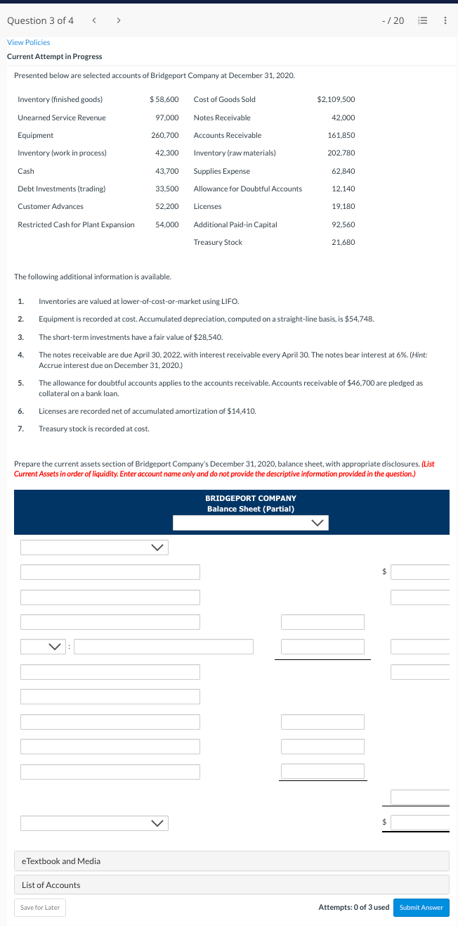 Solved presented below are selected accounts of bridgeport | Chegg.com